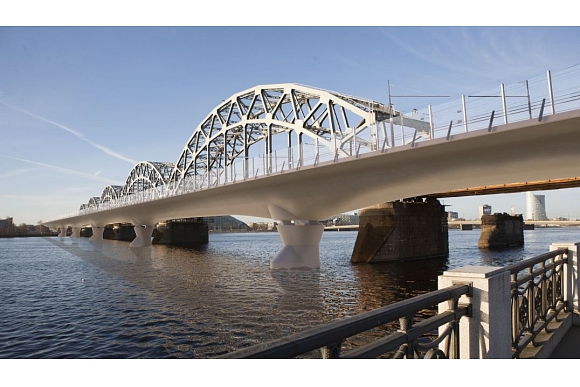 Sākta Rail Baltica tilta pār Daugavu būvniecība Rīgā : Būvniecības ...